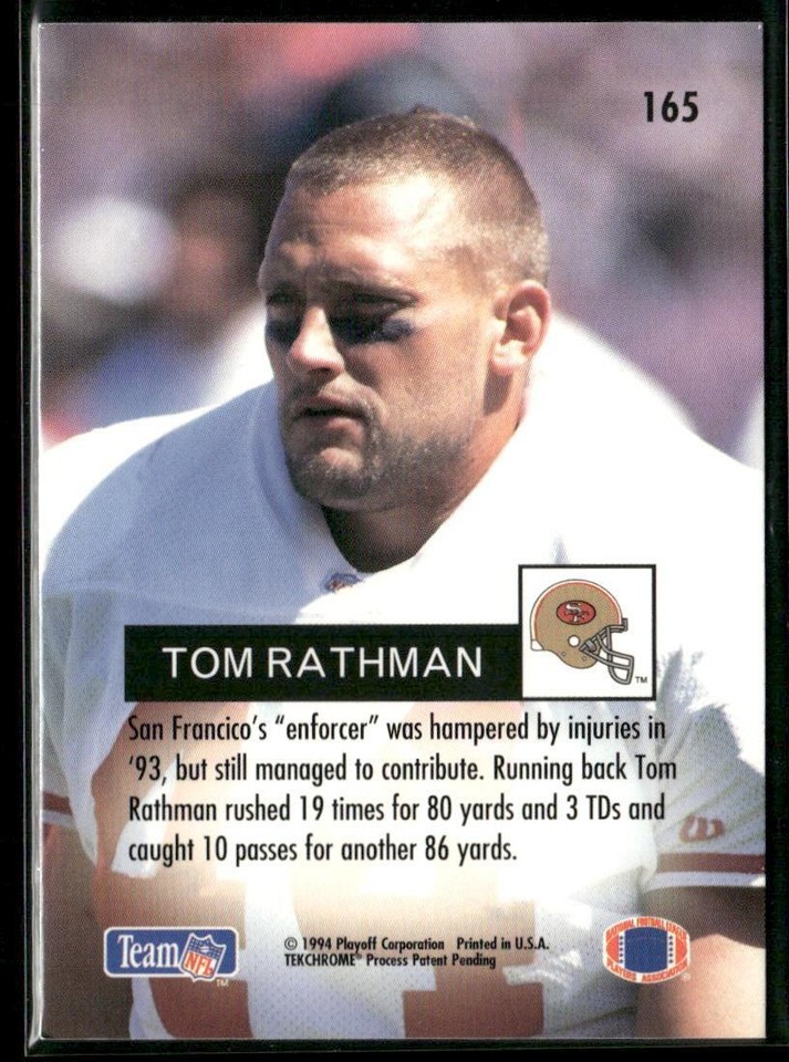 1994 Playoff #165 Tom Rathman | eBay