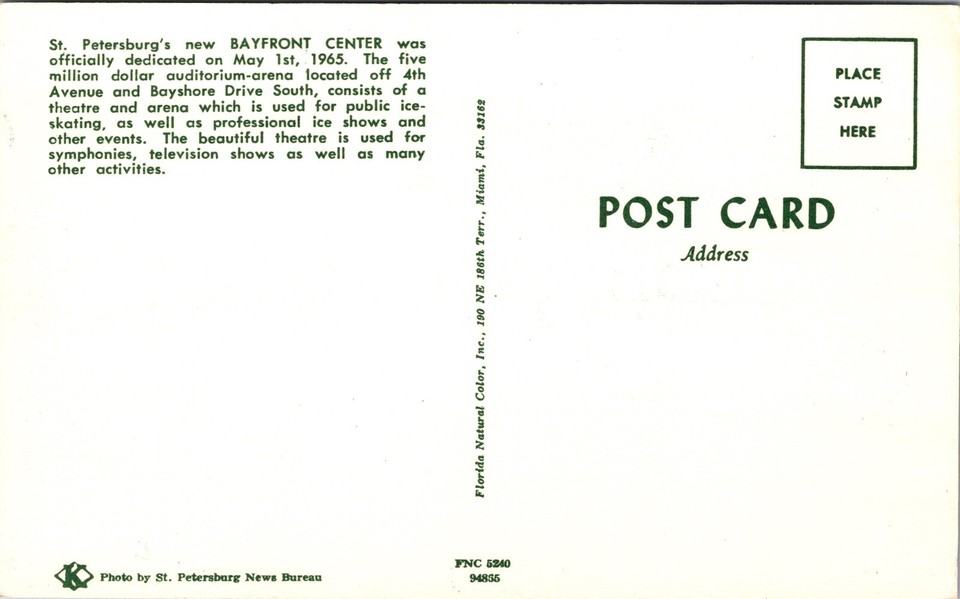St. Petersburg Florida Bayfront Center Arena Ice Skating Chrome ...