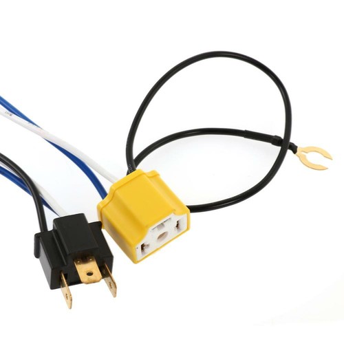 H4 LED Headlight Wiring Relay Harness Negative Switch Fused Kit For ...