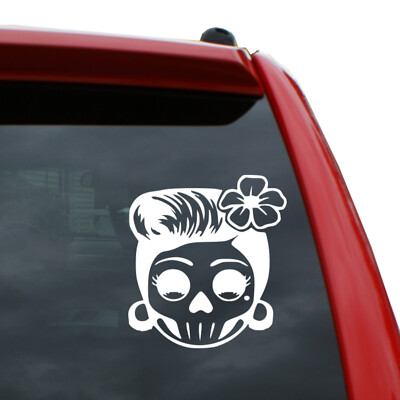 Rockabilly / Pinup Skull Vinyl Decal | Color: White | 5" tall | eBay