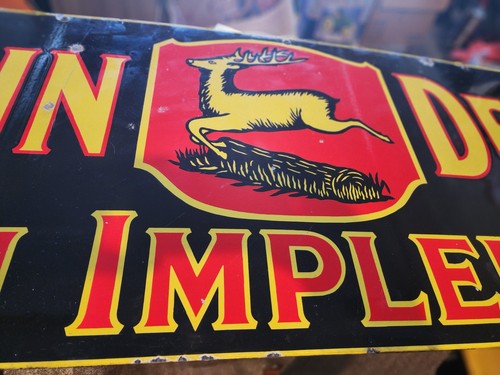 Nice DSP 1920'S 2X6 JOHN DEERE Farm Implements Porcelain Dealer Sign | eBay
