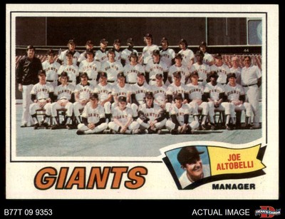 1977 Topps #211 Joe Altobelli Giants Team Checklist MANAGER 6 - EX/MT ...