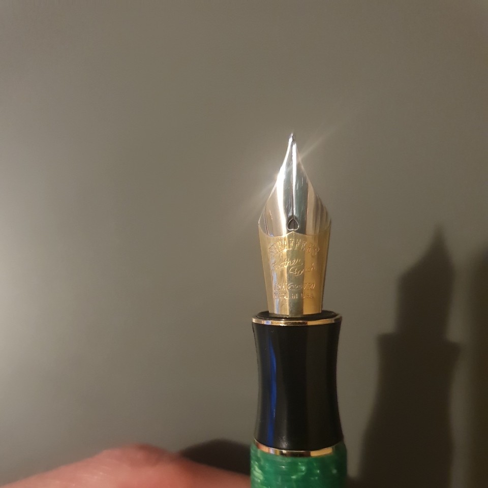 Sheaffer Balance II White Dot Jade Green Pen Set Fountain, Roller Ball ...