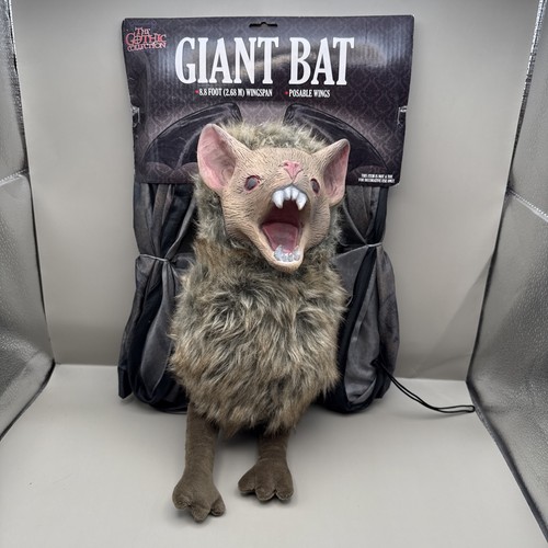 Giant Bat Halloween Decoration 8.8 Foot Wingspan Posable Gothic Hanging ...