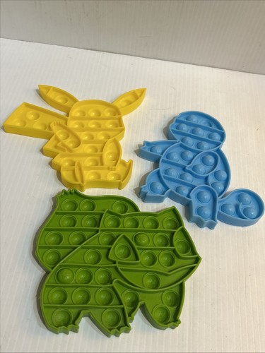 Pokemon Set Of 3 Pop Fidget Bubble Popper Pop It Pikachu Squirtle ...