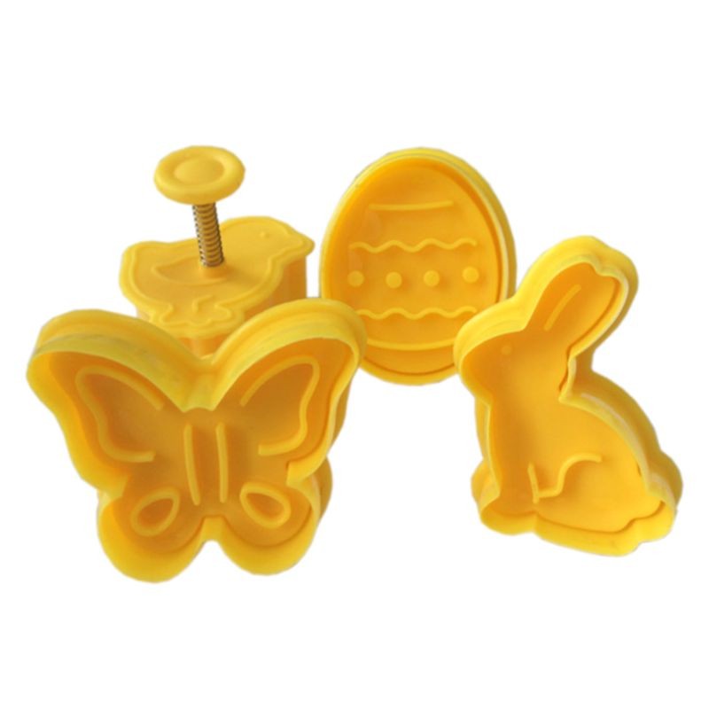 Easter Bunny Chick Eggs Fondant Biscuit Stamper DIY Cake Mold Chocolate ...