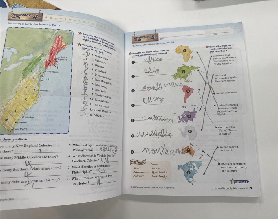 Abeka History Of Our United States 4th Grade Books Lot of 5 Homeschool ...