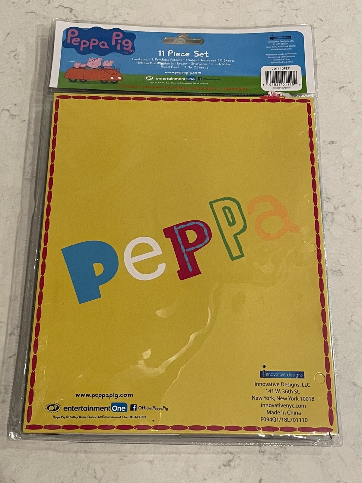 Peppa Pig 11 Piece Stationery Set School Supplies Folders Notebook ...
