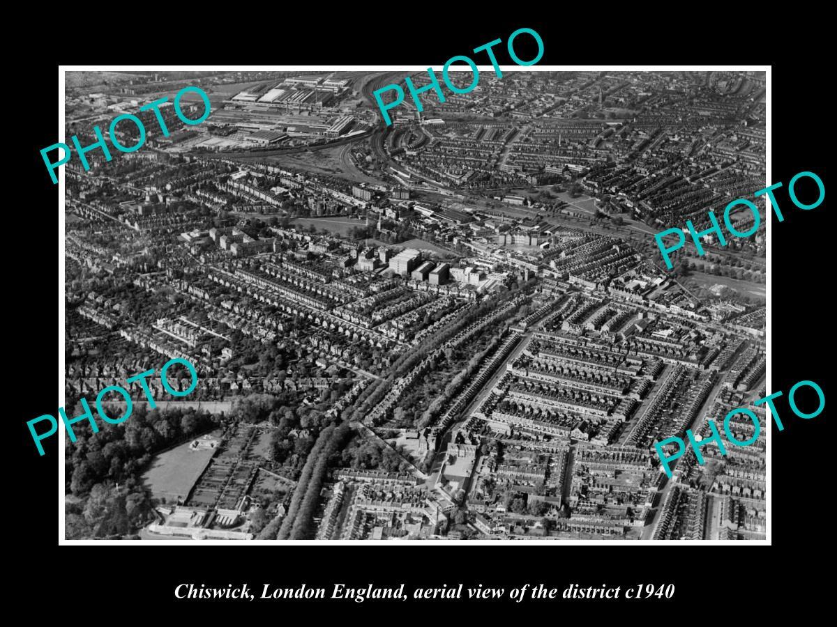 OLD LARGE HISTORIC PHOTO OF CHISWICK LONDON ENGLAND DISTRICT AERIAL ...