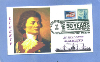 THADDEUS KOSCIUSZKO Ship named for Polish Revolutionary War General Pictorial PM | eBay