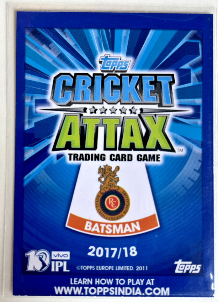 Virat Kohli Captain: Topps Cricket Attax 2017/18 RCB | eBay