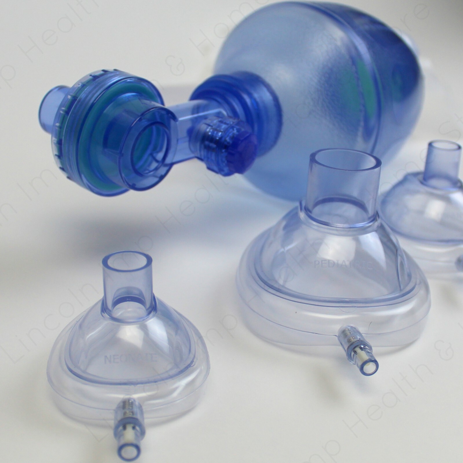 Disposable BVM Resuscitator Set - CHILD 550ml Bag. Includes Size 00,0,1 ...