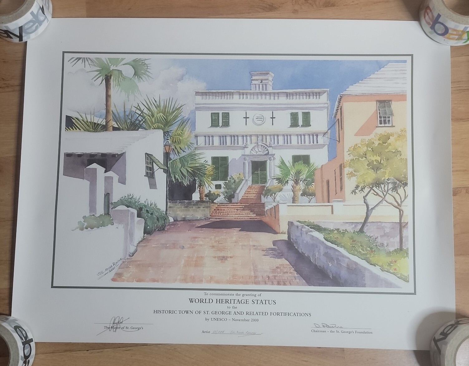 JILL AMOS RAINE ST GEORGE'S, BERMUDA Signed Limited Edition Lithograph ...