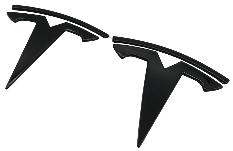 TESLA Emblem T Badge MODEL Y or 3 Front + Rear Black OEM Upgrade | eBay