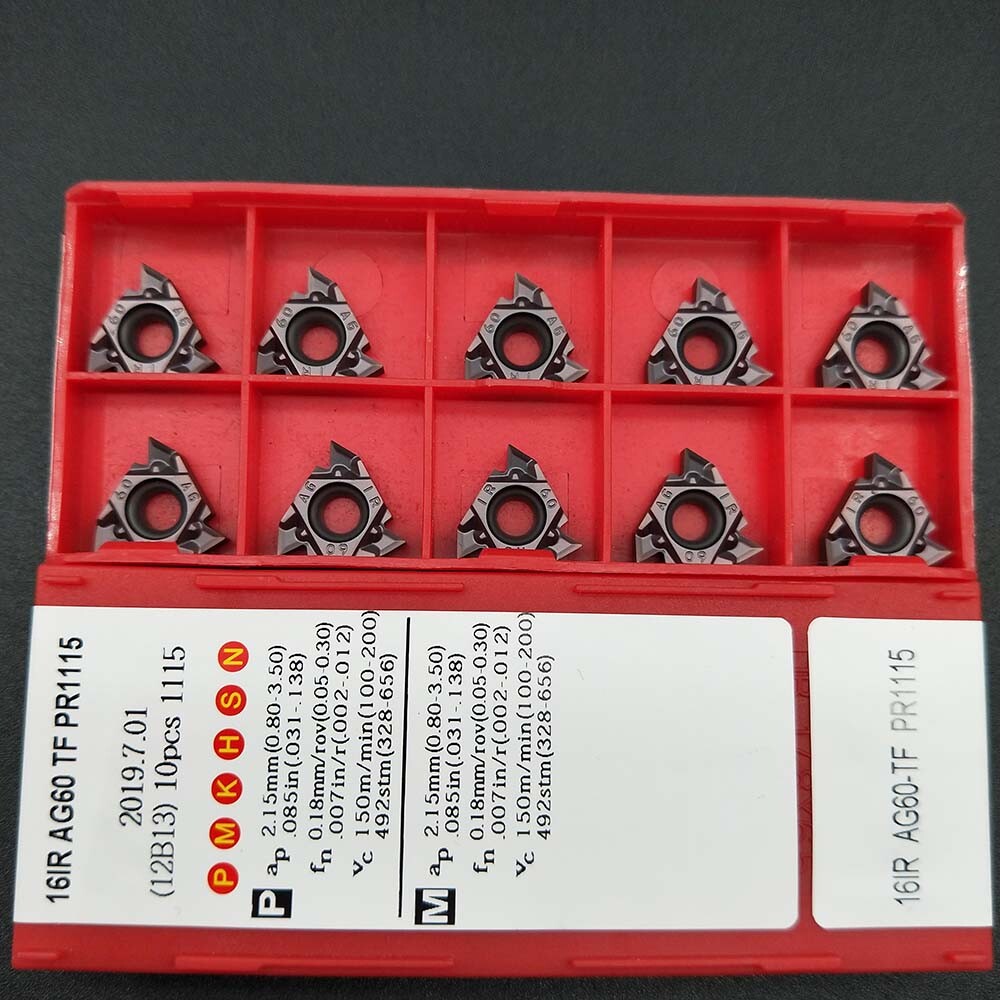 10pcs 16IR AG60-TF PR1115 CNC thread insert 16IR AG60 Carbide inserts 16ER 3/8" | eBay