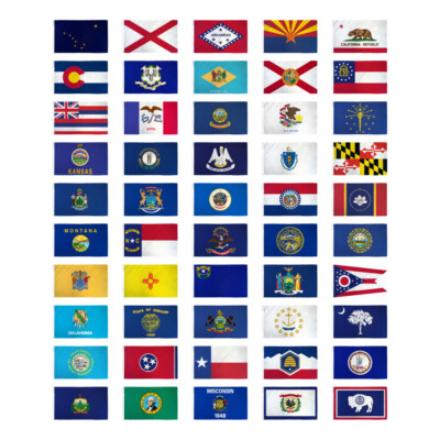 Set of 50 US State Flags Set of 50 United States Flags 2x3ft House ...