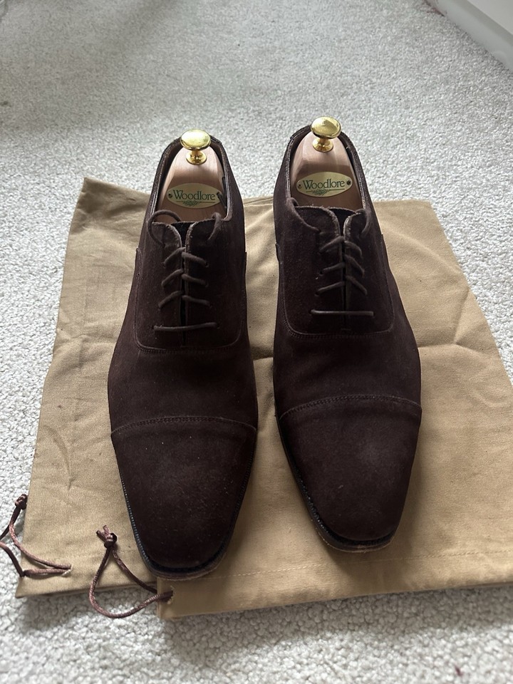 Meermin Mallorca Dark Brown Suede Cap Toe Oxfords UK10 James Last | eBay.de