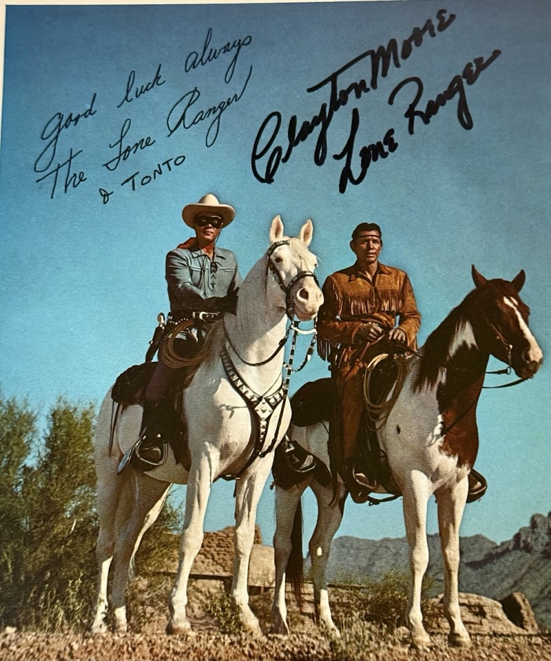 The Lone Ranger & Tonto 8x10 Color Print Signed By Clayton Moore With ...