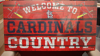 ST. LOUIS CARDINALS WELCOME TO CARDINALS COUNTRY WOOD SIGN 13"X24'' NEW ...