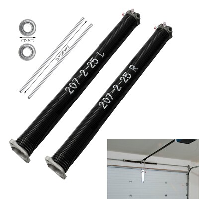 .207 x 2" x 25" Garage Door Torsion Springs Pair of with Winding Bars ...