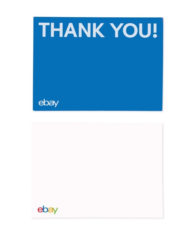 100 eBay Thank You Cards 4 Colors Red, Blue, Green & Yellow Official ...