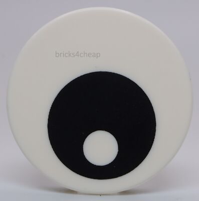 Lego 6x White Tile Decorated Round 2 x 2 Black Eye Pupil Pattern | eBay