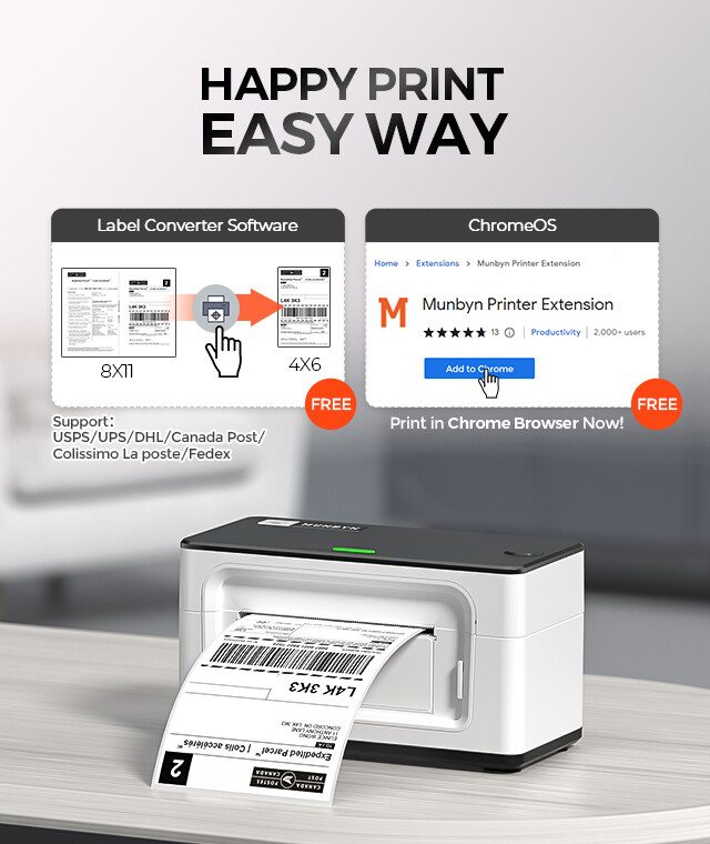 MUNBYN Thermal Shipping Label Printer +Postal Scale for UPS USPS FedEx ...
