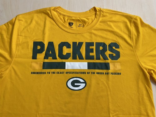 Green Bay Packers Dri Fit Nike T Shirt - Men’s Medium - Yellow - NFL ...