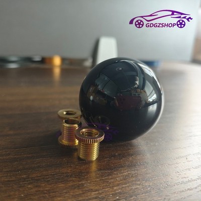 Round Ball Shift Knob Black Acrylic Universal Gear Shifter Head with 3 ...