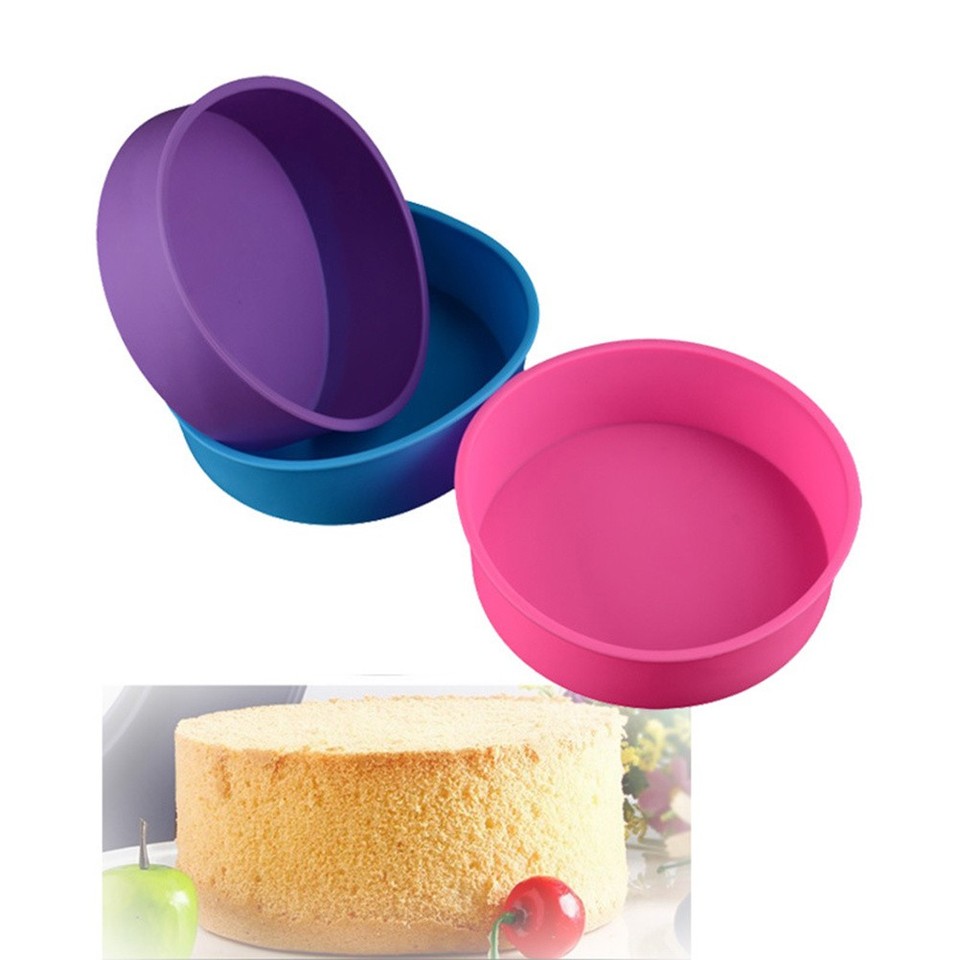 Non Stick Silicone Baking Pan Small Round Cake Mold Bakeware Random ...