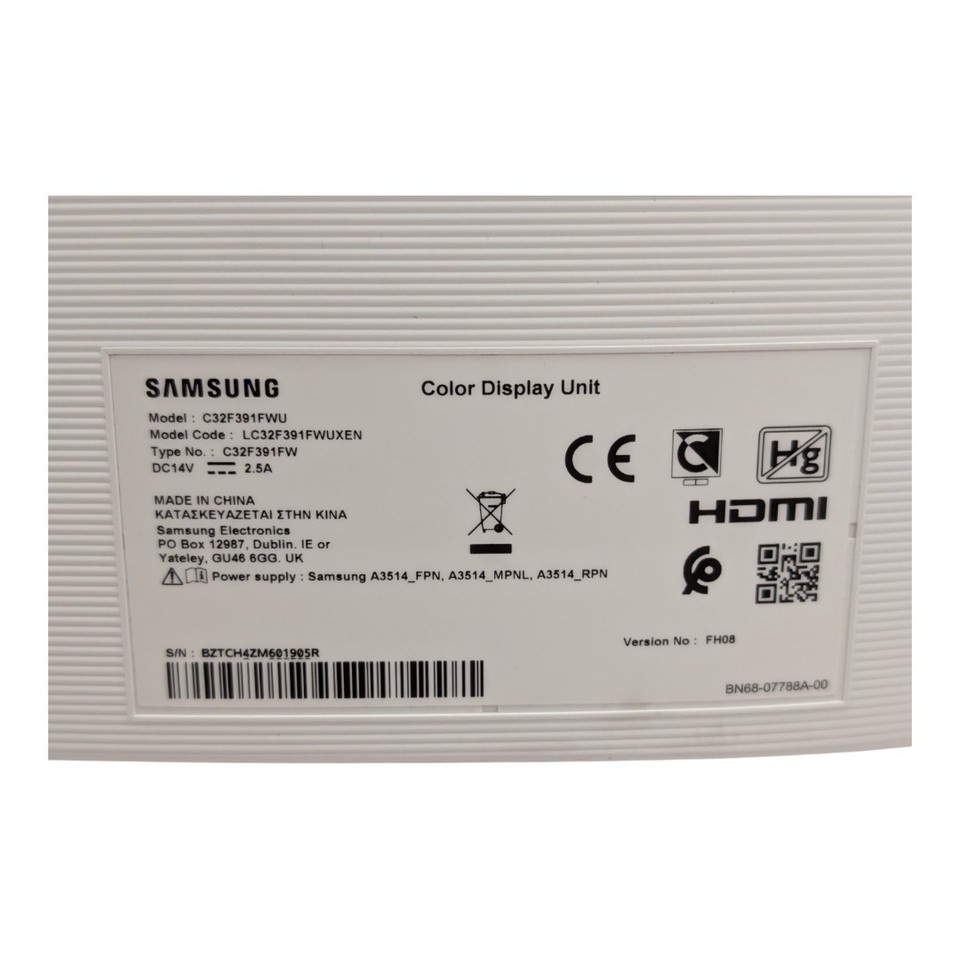 SAMSUNG C32F391FWU 32in Curved Monitor Full HD 1920x1080 3000:1 ...