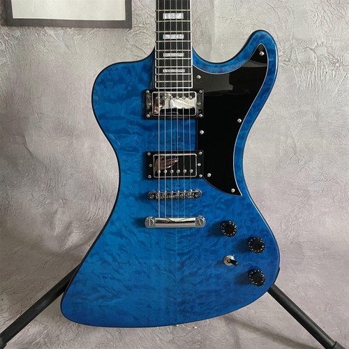 Firebird Electric Guitar Blue Body 6 String Quilted Maple Top HPL ...
