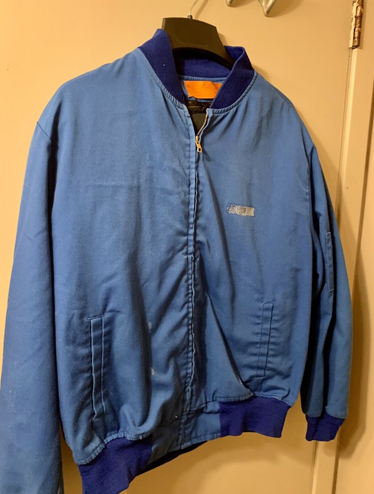 Vintage Cintas Work Jacket Men's XL Royal Blue Full Zip w/ Pockets | eBay