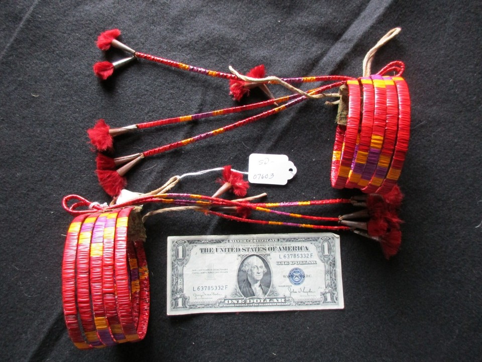RARE CEREMONIAL QUILLED ARM BANDS NATIVE AMERICAN ARM BRACELETS, SD ...