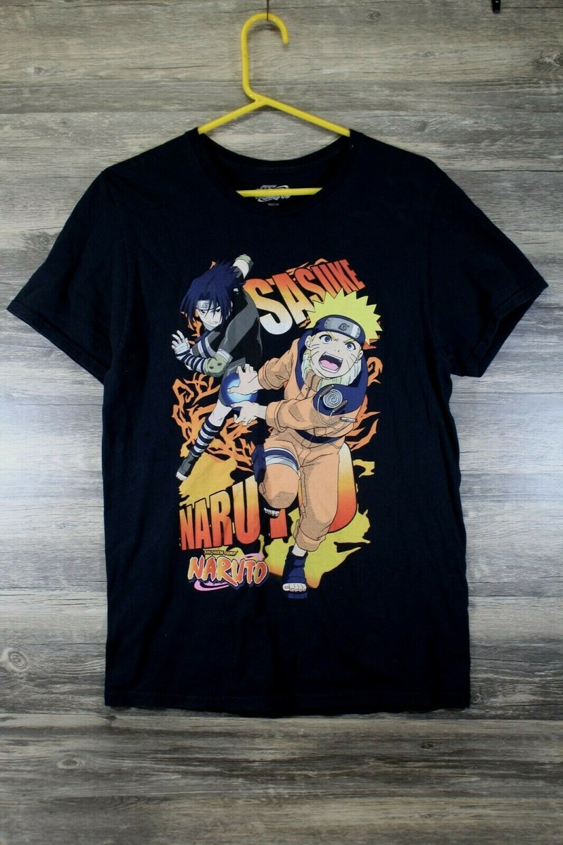 Shonen Jump Naruto S/M ANIME NARUTO AND SASUKE T-SHIRT BLACK Shonen Jump Naruto S/M ANIME NARUTO AND SASUKE T-SHIRT BLACK