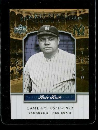 2008 Upper Deck Baseball Card Yankee Stadium Legacy YSL479 BABE RUTH ...