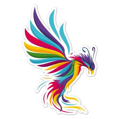 Rainbow Phoenix, Vinyl Decal Sticker, Indoor Outdoor, 3 Sizes, #8034 | eBay