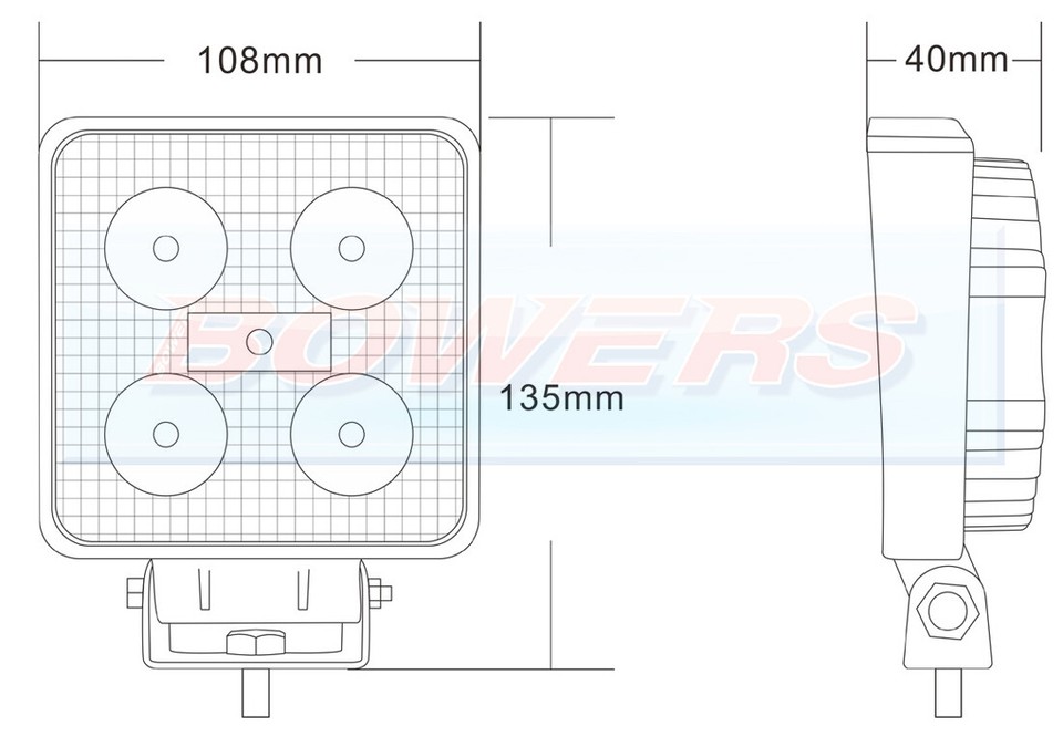 12v/24v Robust Heavy Duty Square 5x LED Flood Work Lamp Work Light 1000 ...