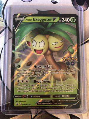 Alolan Exeggutor V SWSH225 Black Star Promo Pokemon Go Card Mint NM | eBay