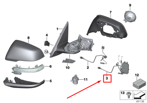 NEW BMW 2 F45 FRONT LEFT MIRROR ELECTRONICS 7478769 67137478769 ...