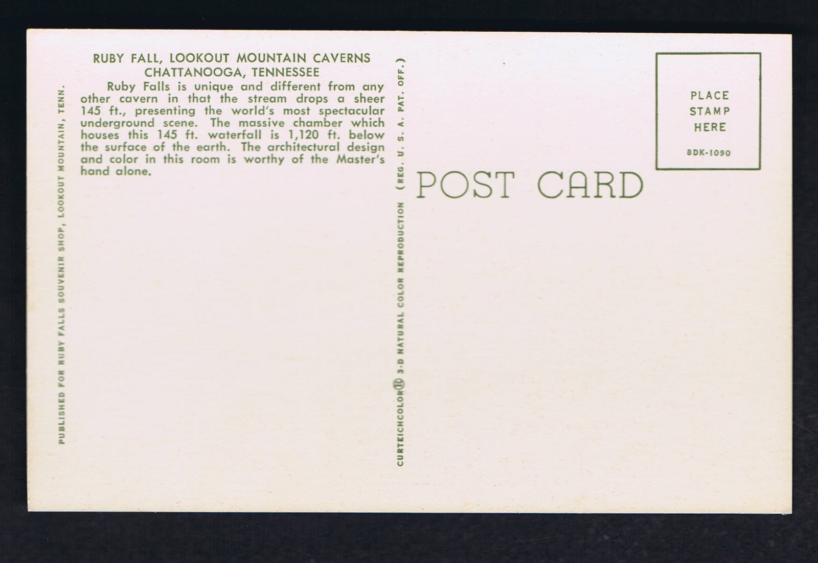 RUBY FALLS, Lookout Mountain, Chattanooga, TN - Colorful Vintage Postcard | eBay