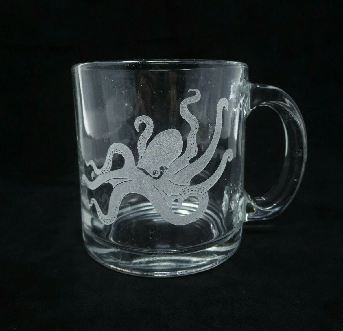 Octopus Etched Glass