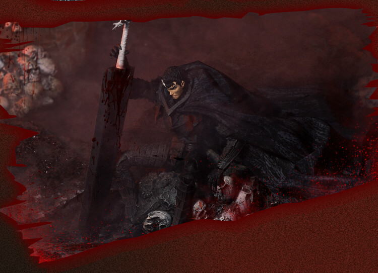 1/12 Custom Black Cloak Cape For 6'' Berserk Guts Black Swordsman（No ...