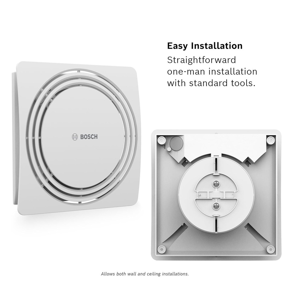 Bosch Silent Extractor Fan 1900 W100mm Light Switch Activated Wall Or ...