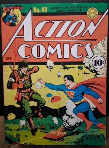 Action Comics#43 1941 Golden Age Superman Vs Nazi Replica Cover ...