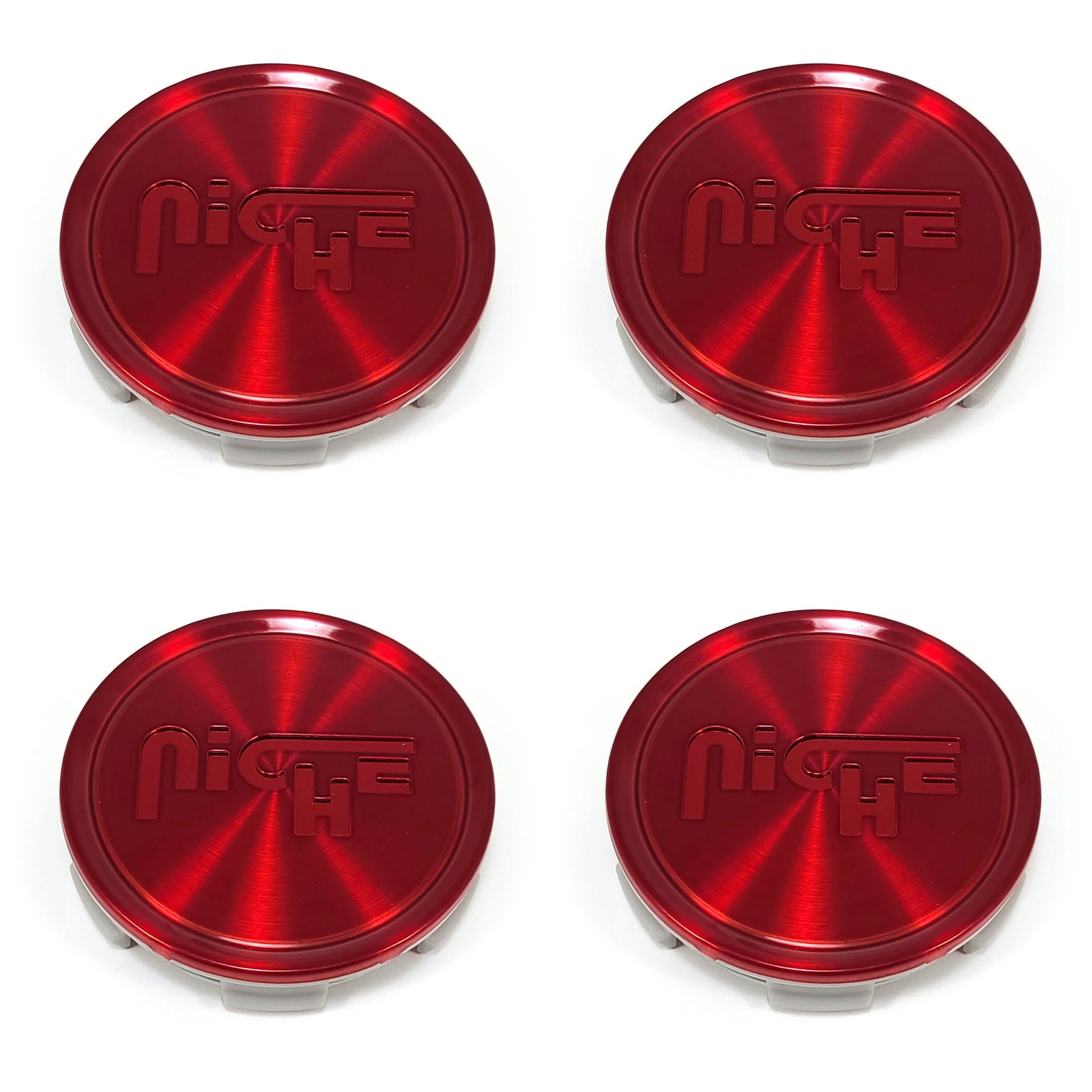 4 Niche Red Wheel Center Caps for 5L M219 Gemello M220 Gemello M221 DFS ...