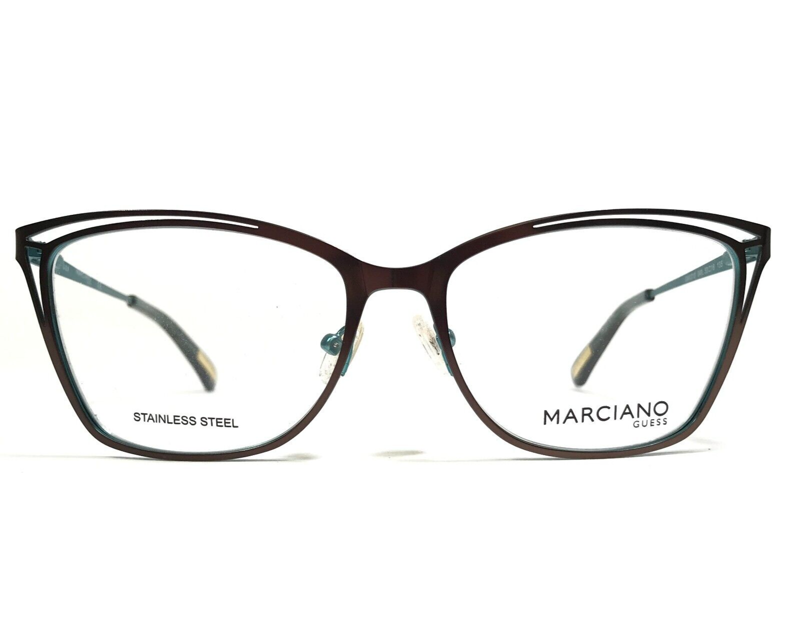 GUESS by Marciano Eyeglasses Frames GM0310 049 Brown Blue Cat Eye 53-16 ...