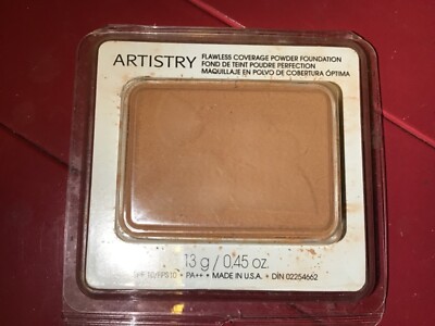 ARTISTRY FLAWLESS COVERAGE POWDER FOUNDATION Flawless Hazelnut .45 oz ...