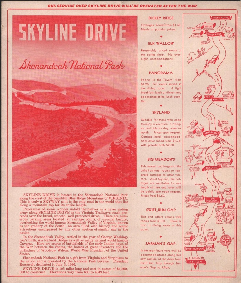 Bus Time Table - Trailways National Bus System - 1944 - Summer Schedule ...