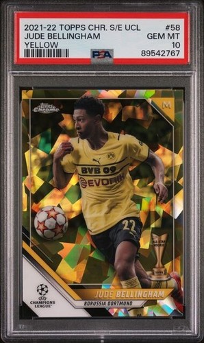 2021-22 Topps Chrome UCL Sapphire Jude Bellingham Yellow #/99 PSA 10 ...